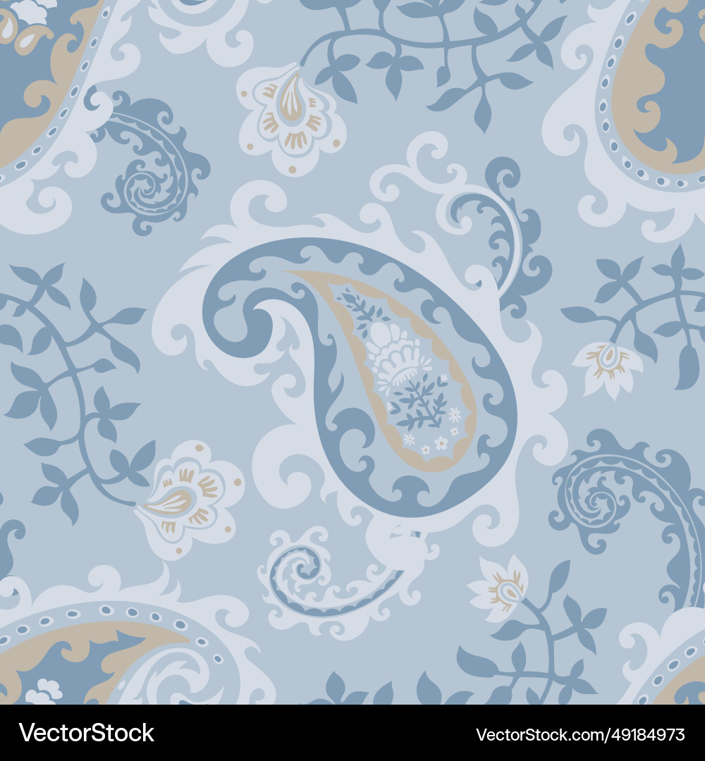 Blue and beige seamless pattern Royalty Free Vector Image