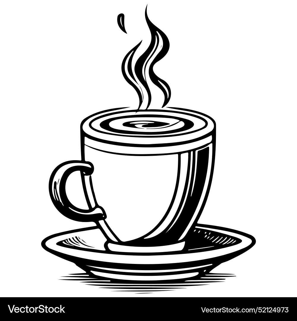 Coffee sketches hand drawn line transparent Vector Image
