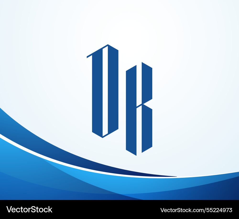 Dk alphabet letter logo design template elements Vector Image