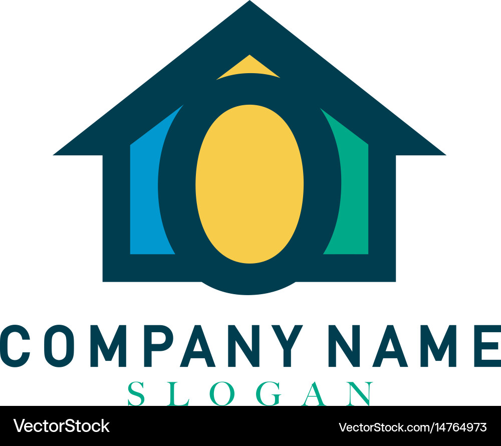 Home letter o design Royalty Free Vector Image
