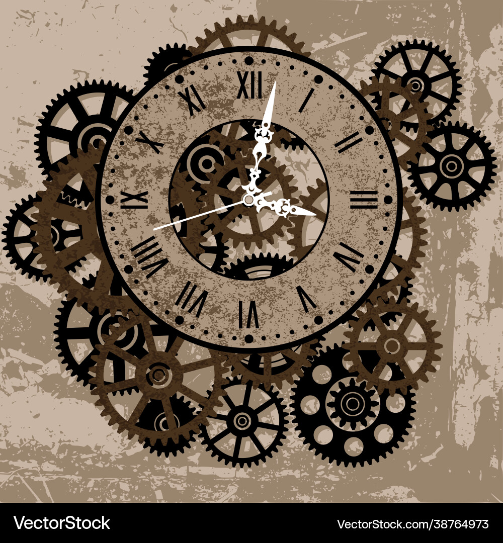 Intricate Clockwork Gears Royalty Free Vector Image