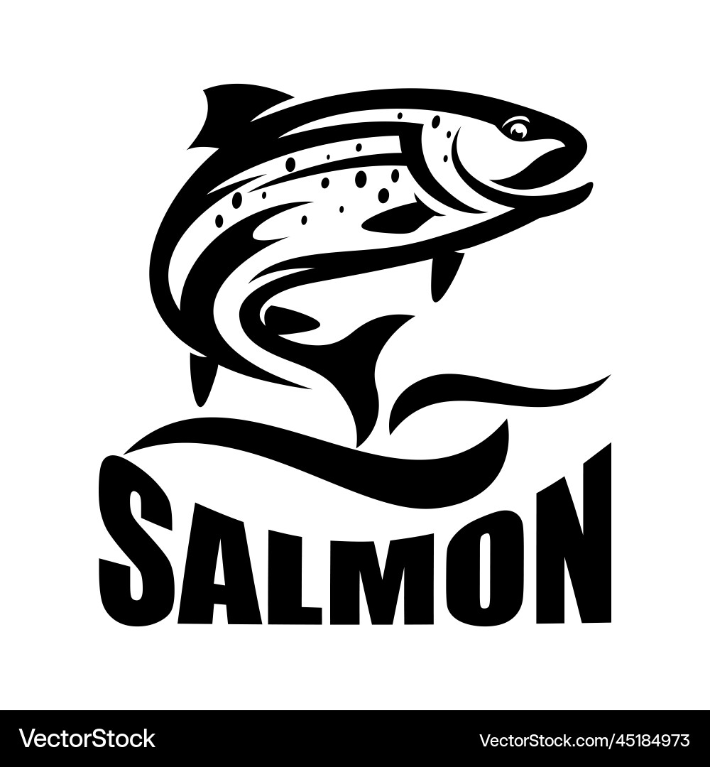 Modern and creative salmon fish logo Royalty Free Vector