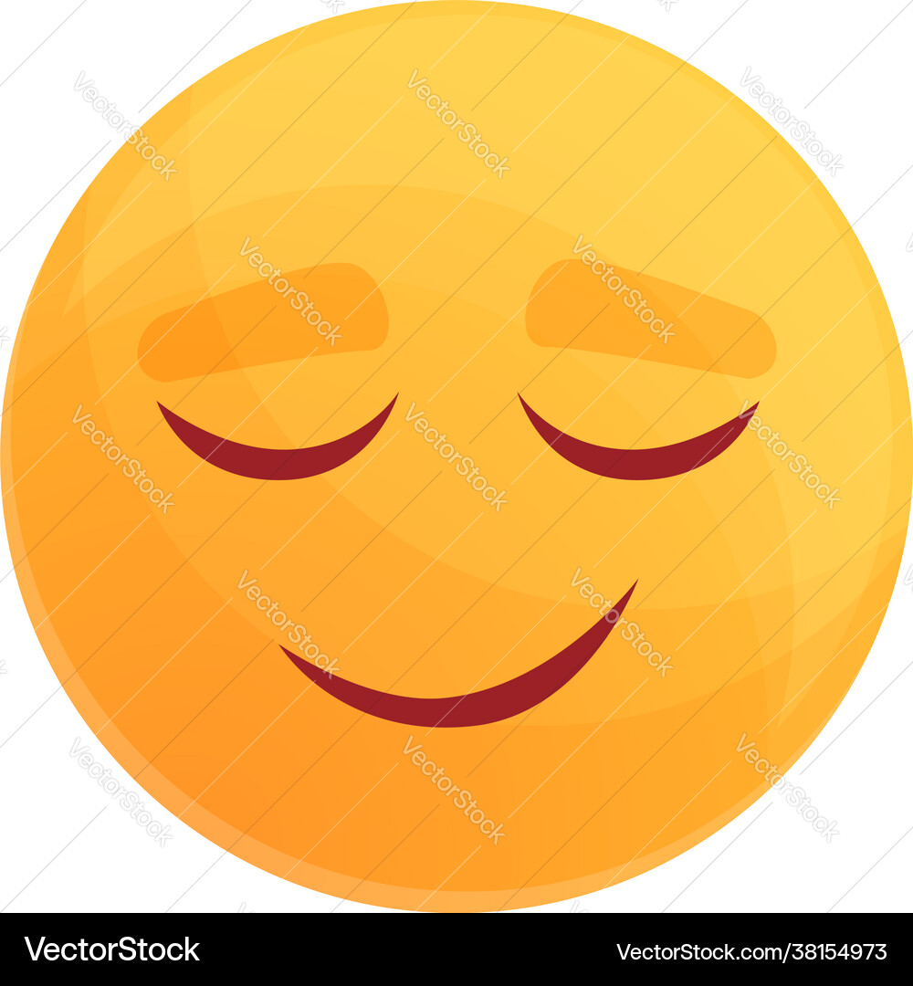 Modest emoticon icon cartoon style Royalty Free Vector Image