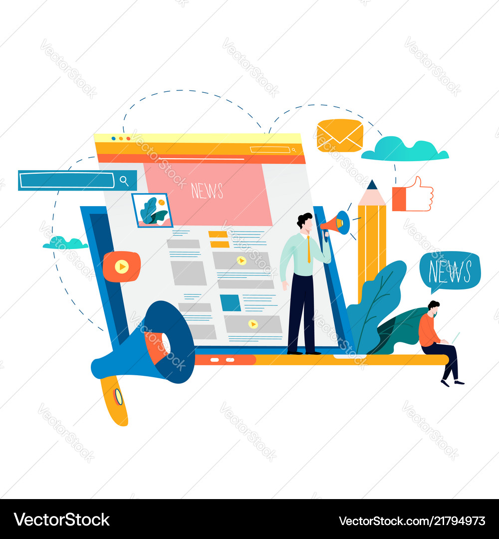 News update online newspaper website Royalty Free Vector