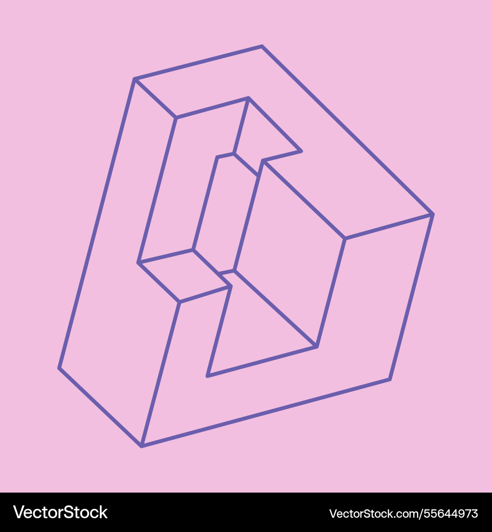 Optical illusion logo art object Royalty Free Vector Image