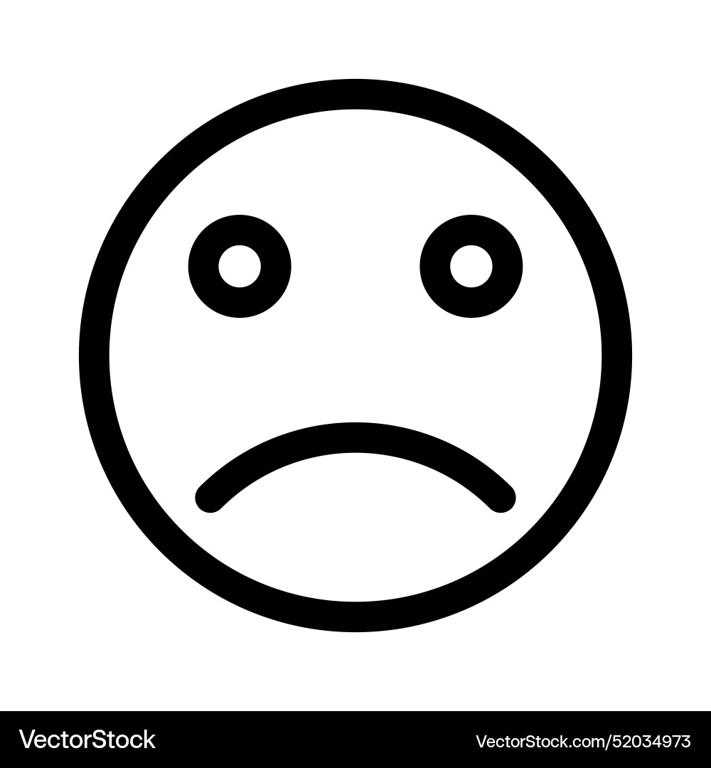 Sad linear logo mark in black and white Royalty Free Vector