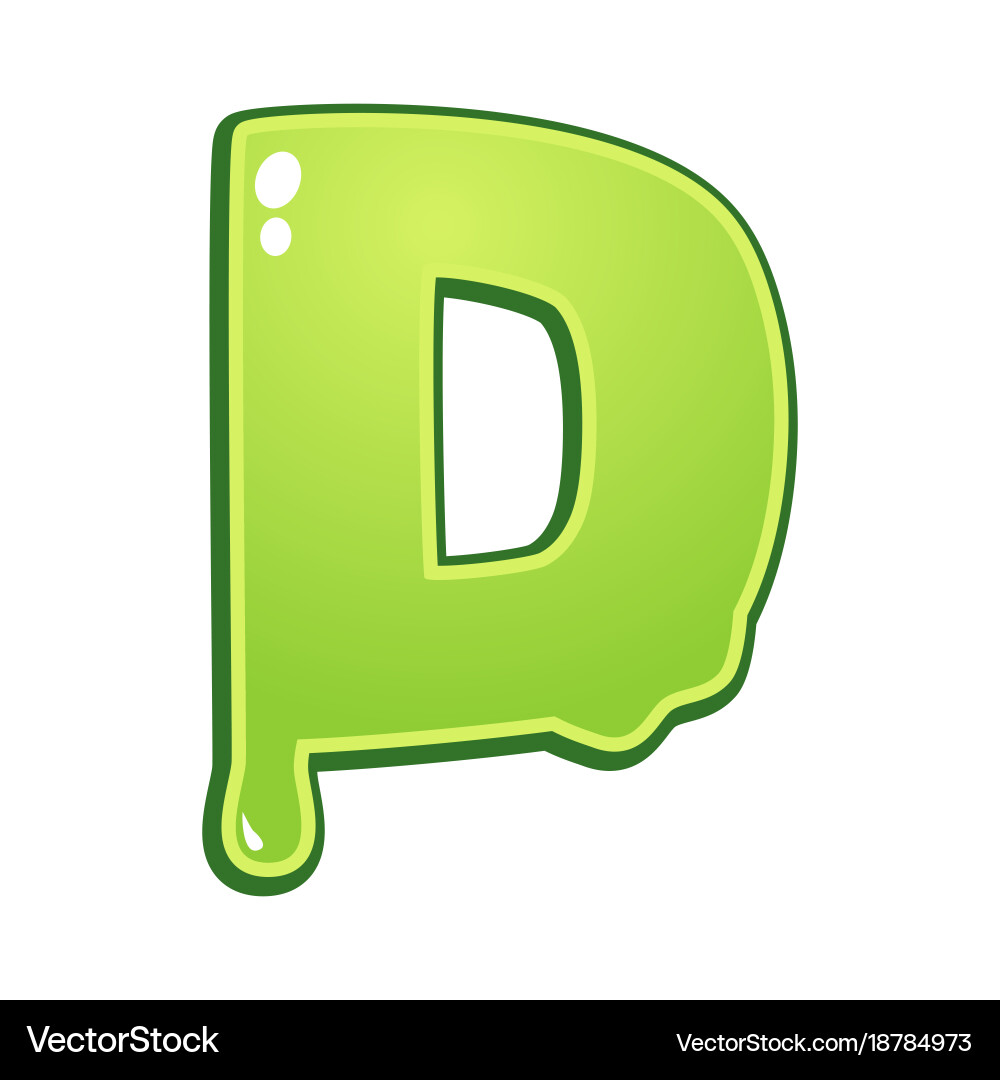 Slimy font type letter d Royalty Free Vector Image