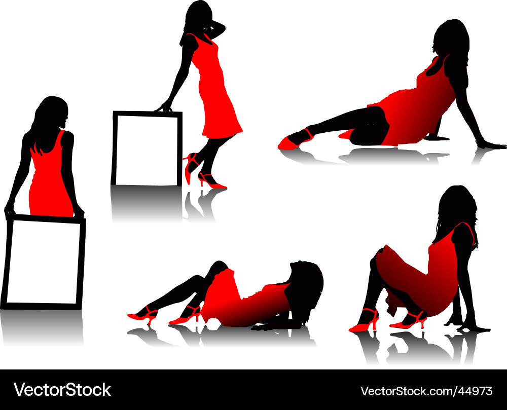Woman in red Royalty Free Vector Image - VectorStock