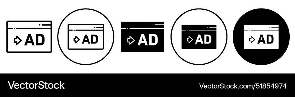 Ads icon set collection for web Royalty Free Vector Image