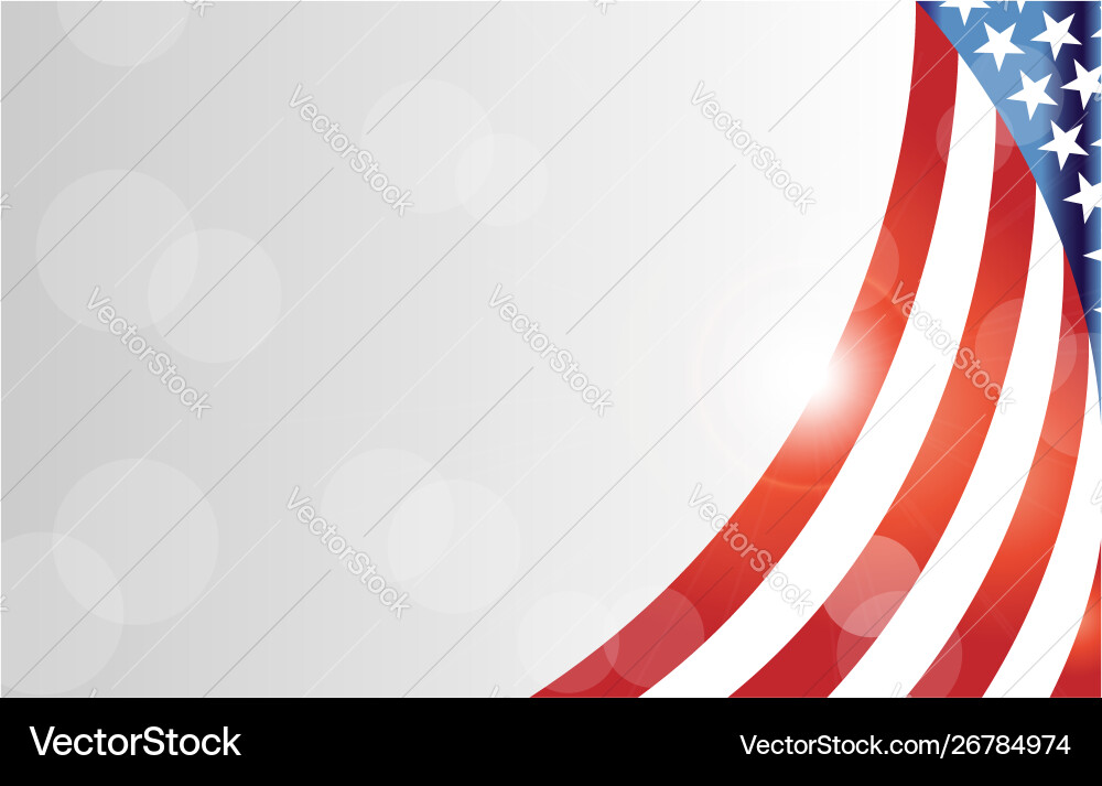 American flag symbols background frame border Vector Image