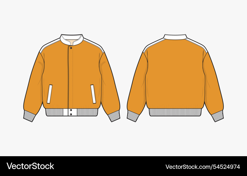 Bomber jacket sketch template Royalty Free Vector Image