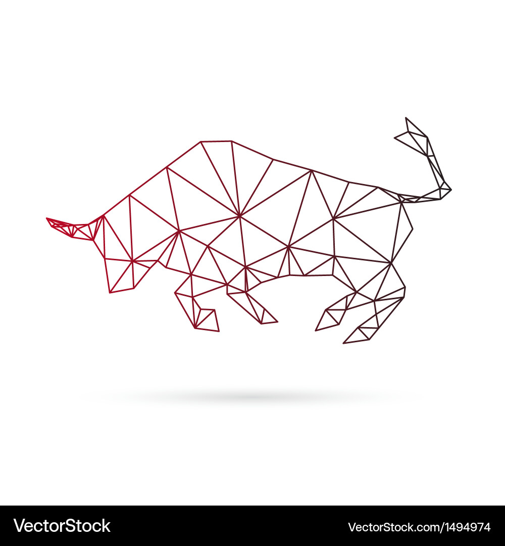 Bull abstract isolated on a white backgrounds Vector Image