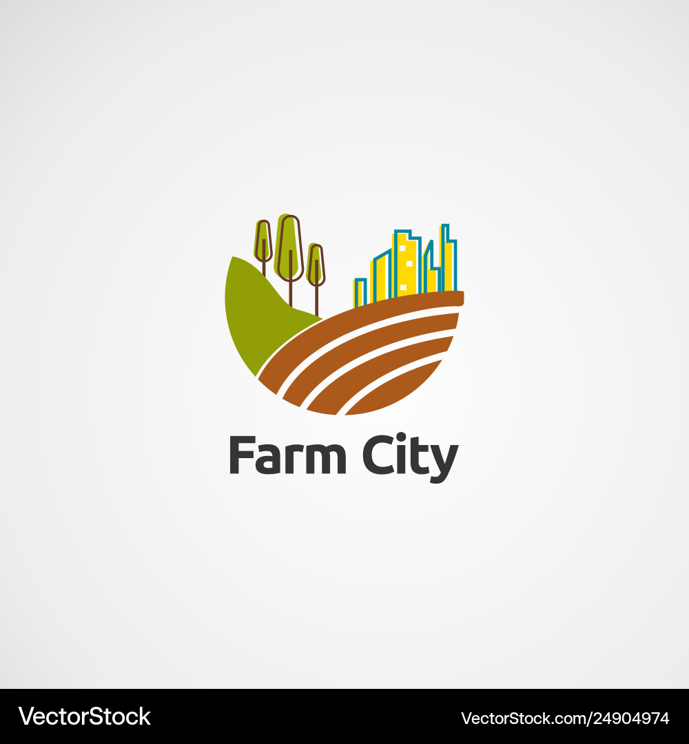 Farm city logo icon element and template Vector Image