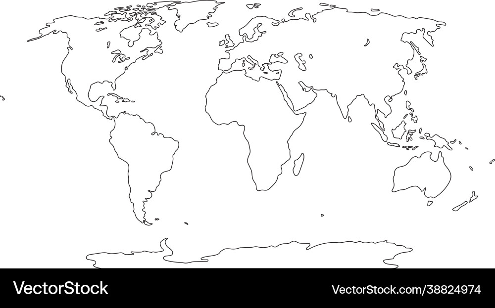 Freehand world map sketch on white background – Free Vector | VectorStock