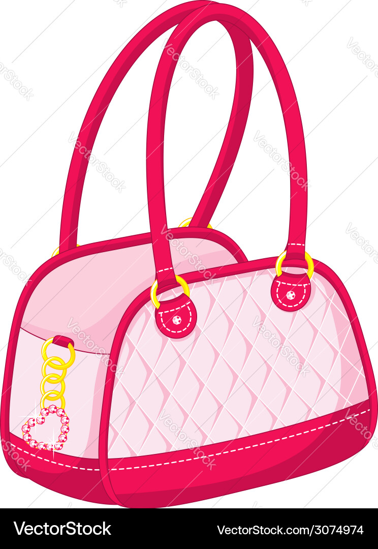 Glamorous Pink Rhinestone Handbag Royalty Free Vector Image