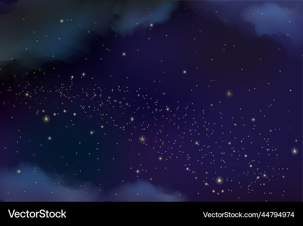 Gold star sky magic night starlight glitter Vector Image