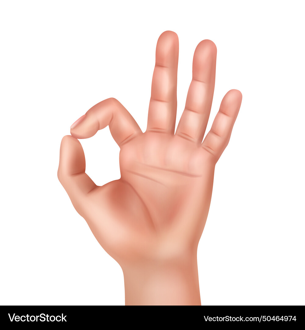 Hand showing okay Royalty Free Vector Image - VectorStock