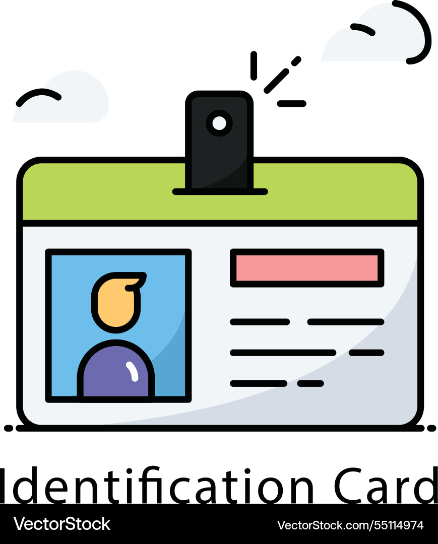 Identification card outline icon style illu Vector Image