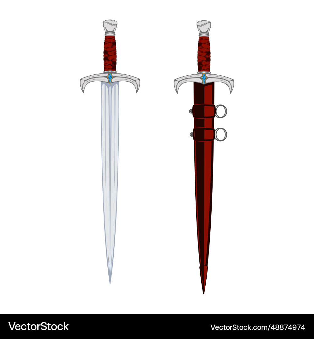 Medieval Knight Sword Royalty Free Vector Image