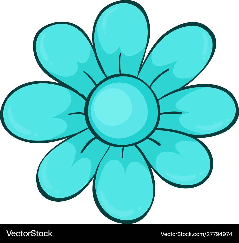 Single flower in blue color Royalty Free Vector Image