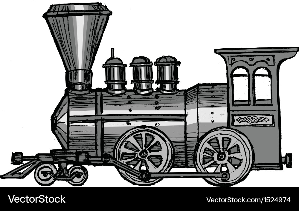 Steam train Royalty Free Vector Image - VectorStock