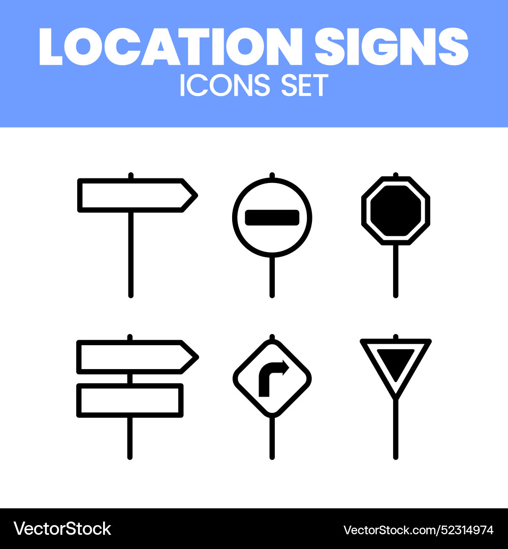 Street signs icon sets gps map Royalty Free Vector Image