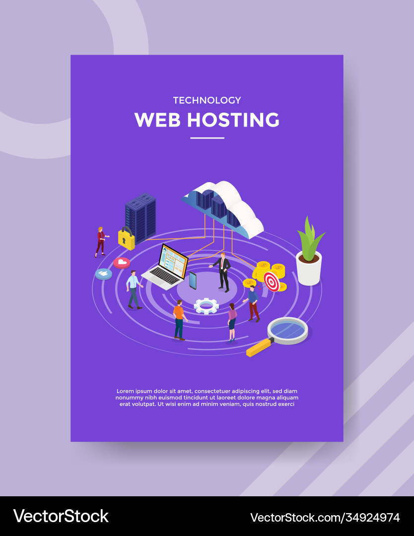 Technology web hosting cloud connecting server Vector Image