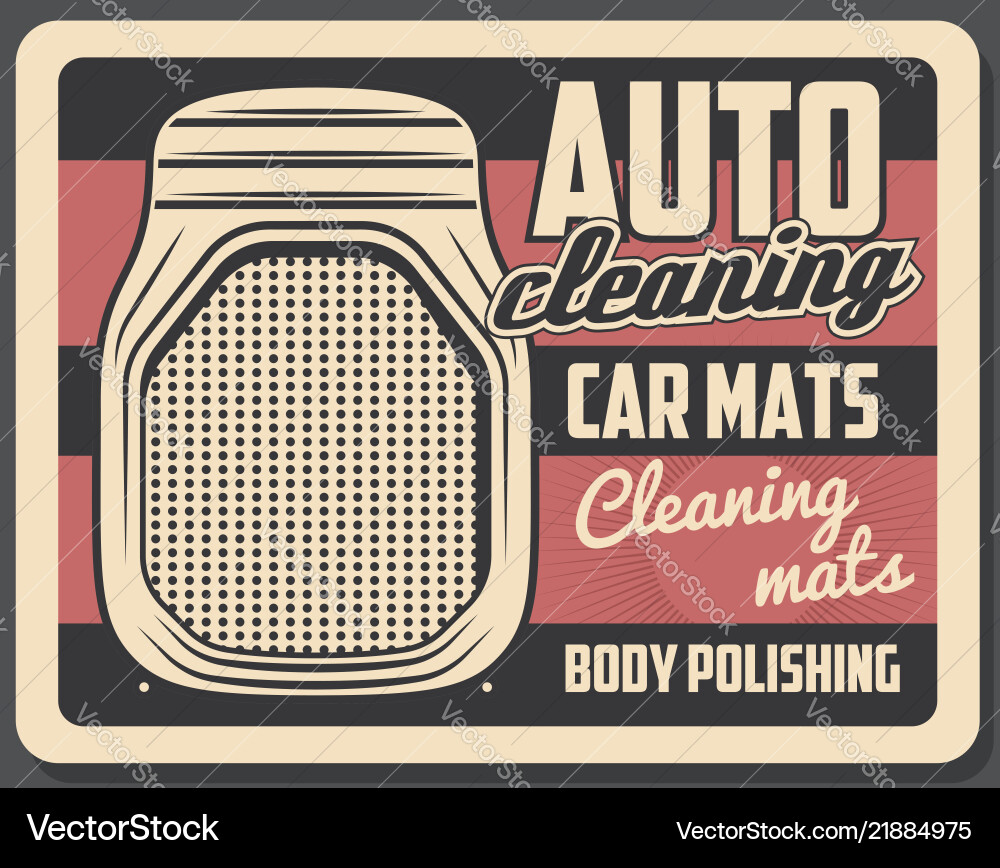 Car shop poster with auto floor mats Royalty Free Vector