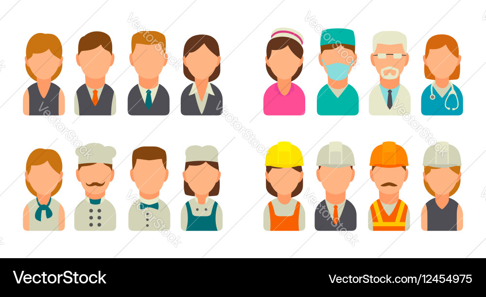 Diverse Professional Icons Royalty Free Vector Image
