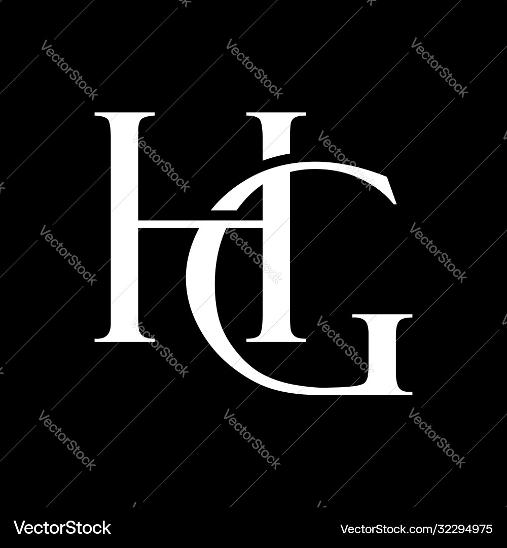 Initial letter hg logo template with vintage font Vector Image