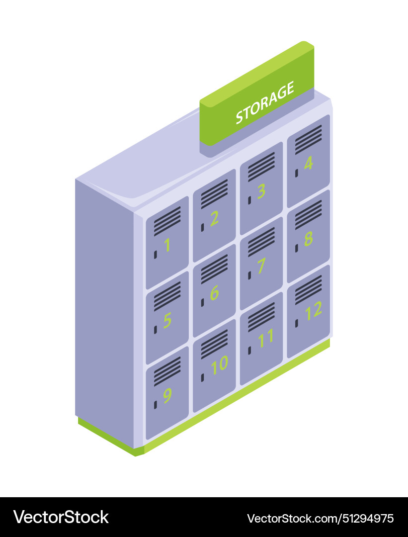 Isometric of a storage locker Royalty Free Vector Image