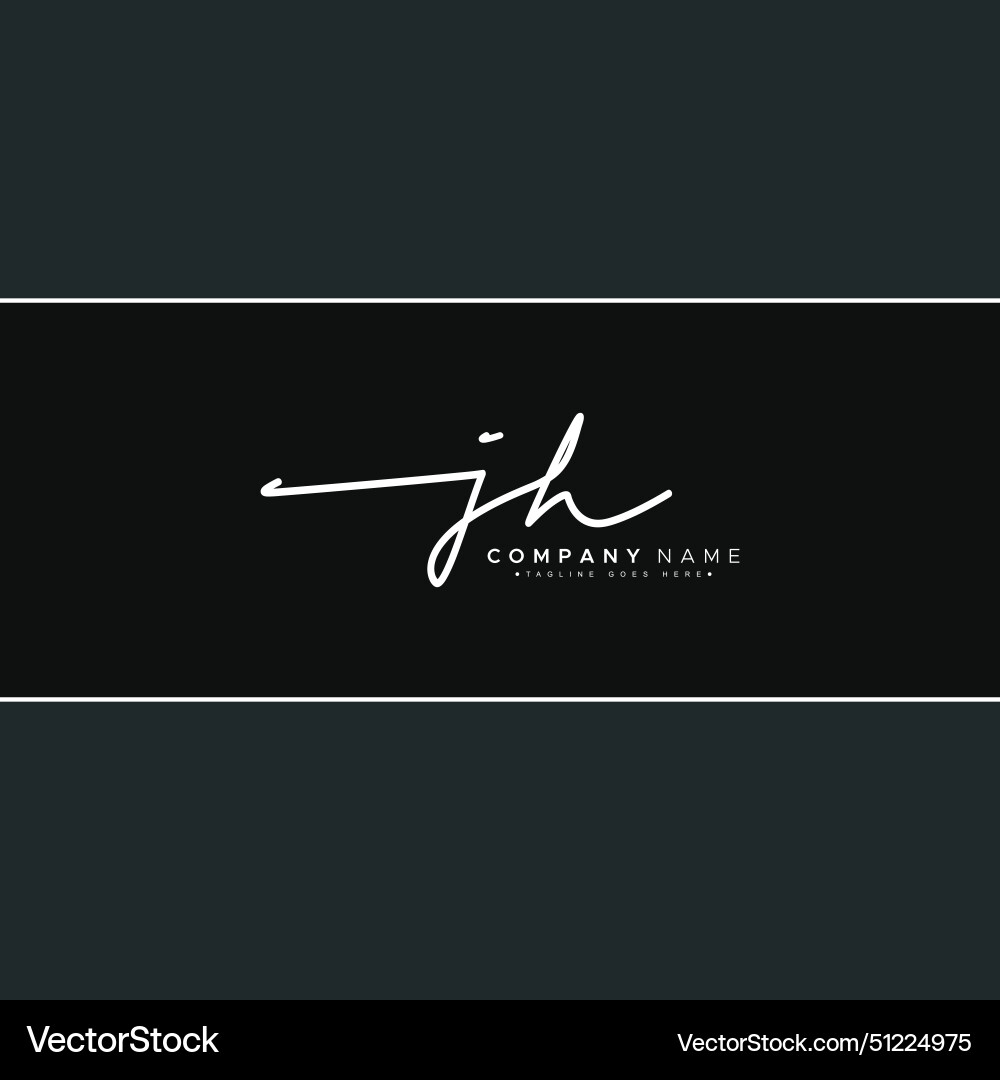 Jh handwritten signature logo - template Vector Image