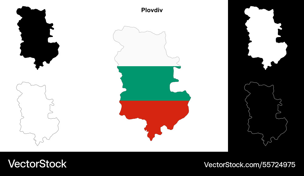 Plovdiv outline map Royalty Free Vector Image - VectorStock