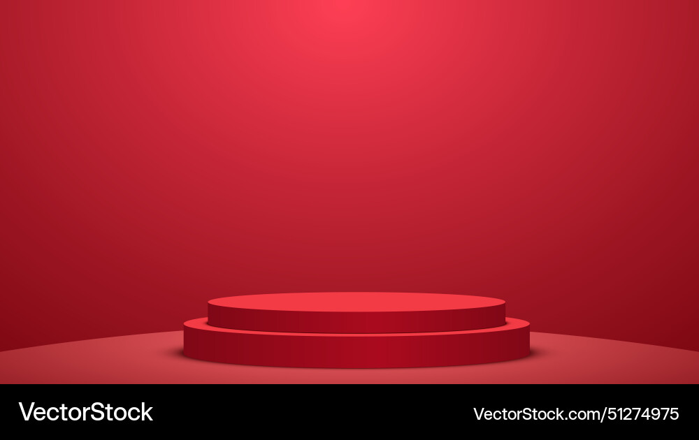 Red podium in the room Royalty Free Vector Image