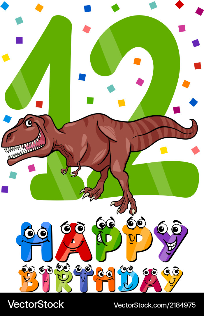 Twelfth birthday cartoon design Royalty Free Vector Image