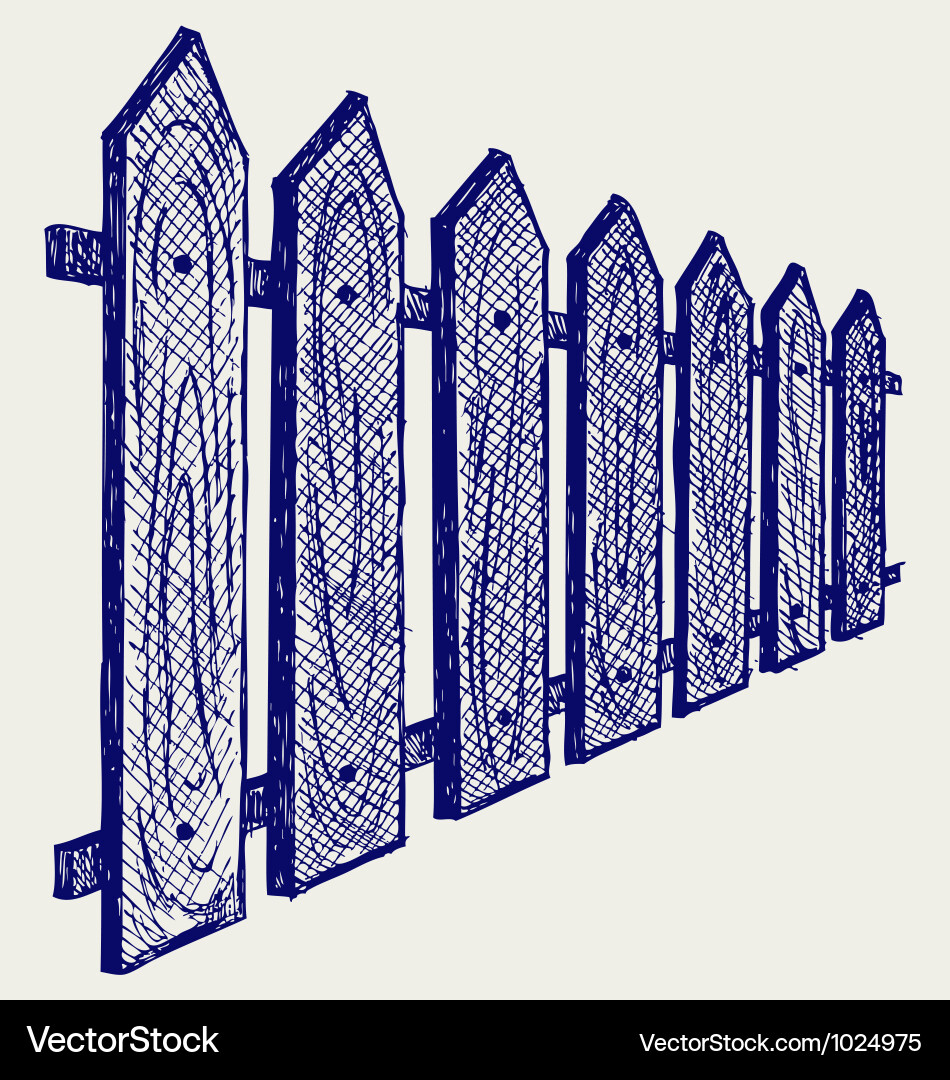 Wooden fence Royalty Free Vector Image - VectorStock