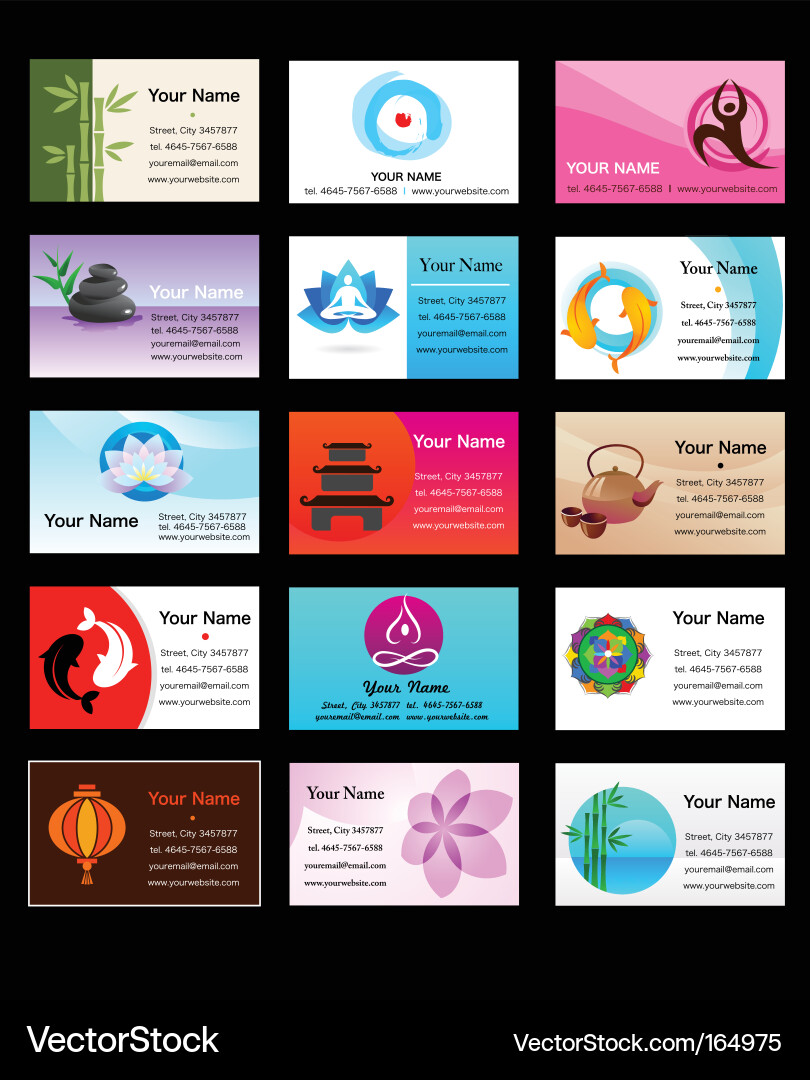 Zen Yoga Business Cards Royalty Free Vector Image