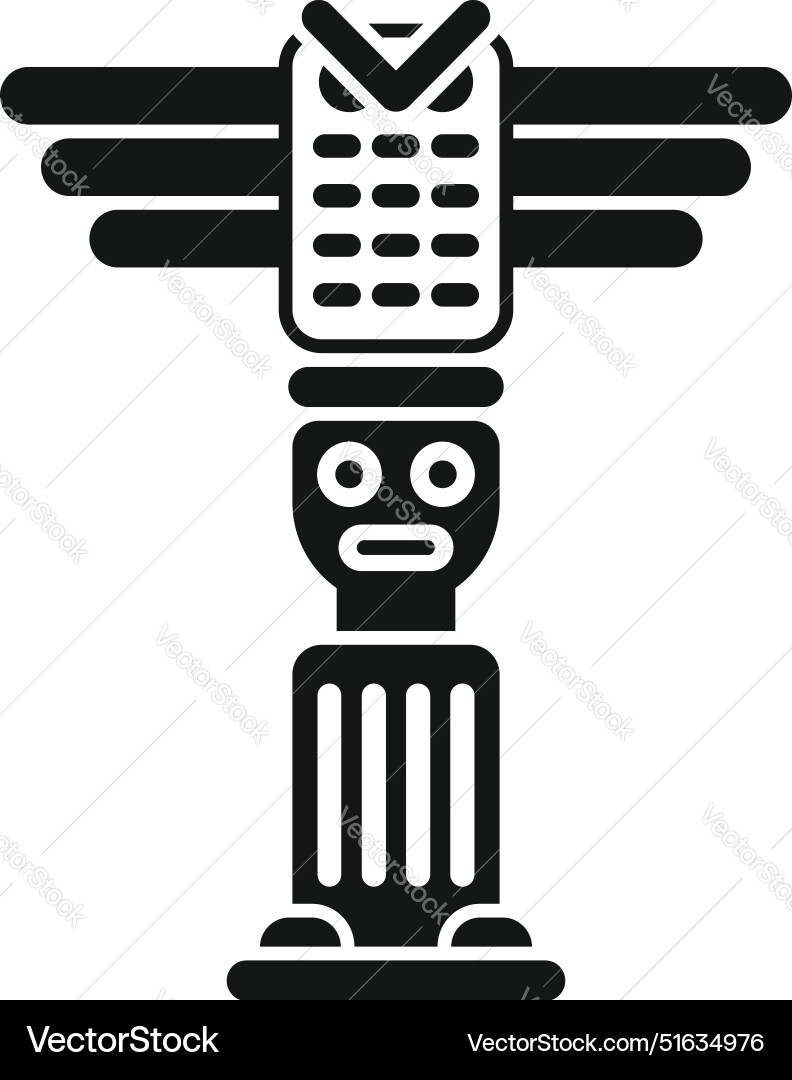 Ancient totem pole representing native american Vector Image