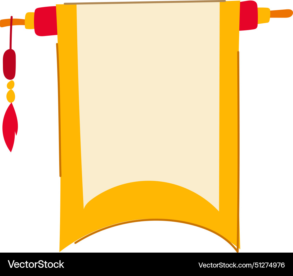 Banner chinese scroll cartoon Royalty Free Vector Image