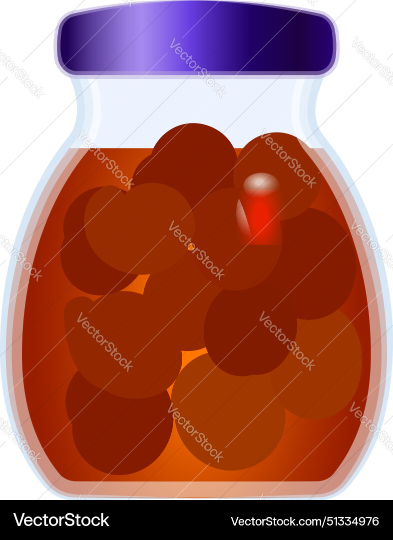 Cartoon of a jar jam Royalty Free Vector Image