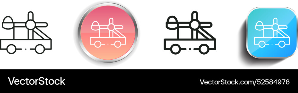 Catapult icon thin linear regular and button Vector Image