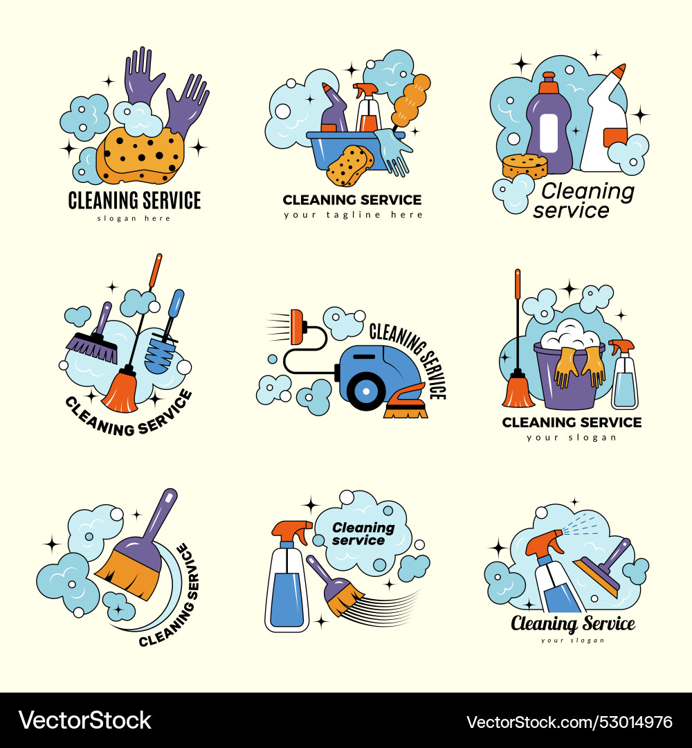 Cleaning service logo professional company Vector Image