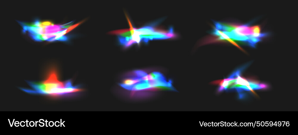 Crystal rainbow optical leak glare reflection Vector Image