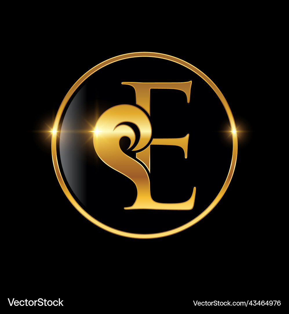 Golden cursive luxury monogram logo initial Vector Image