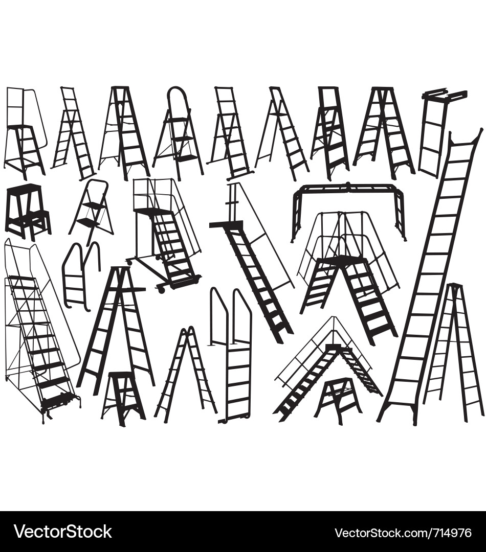 Ladder silhouettes Royalty Free Vector Image - VectorStock