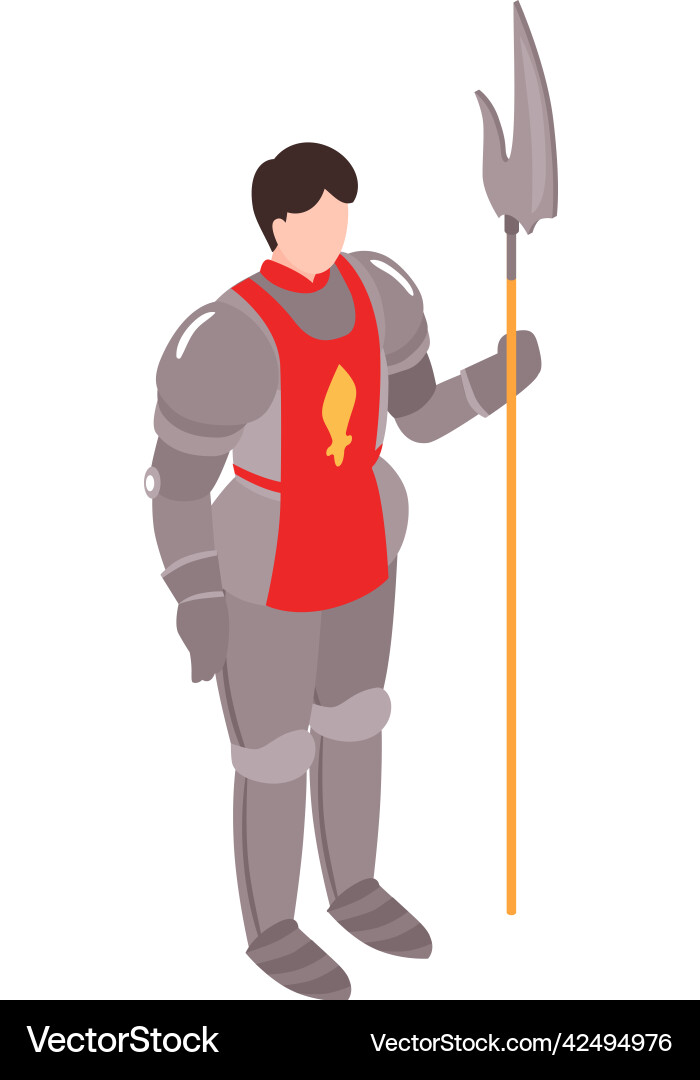 Medieval gate guard composition Royalty Free Vector Image