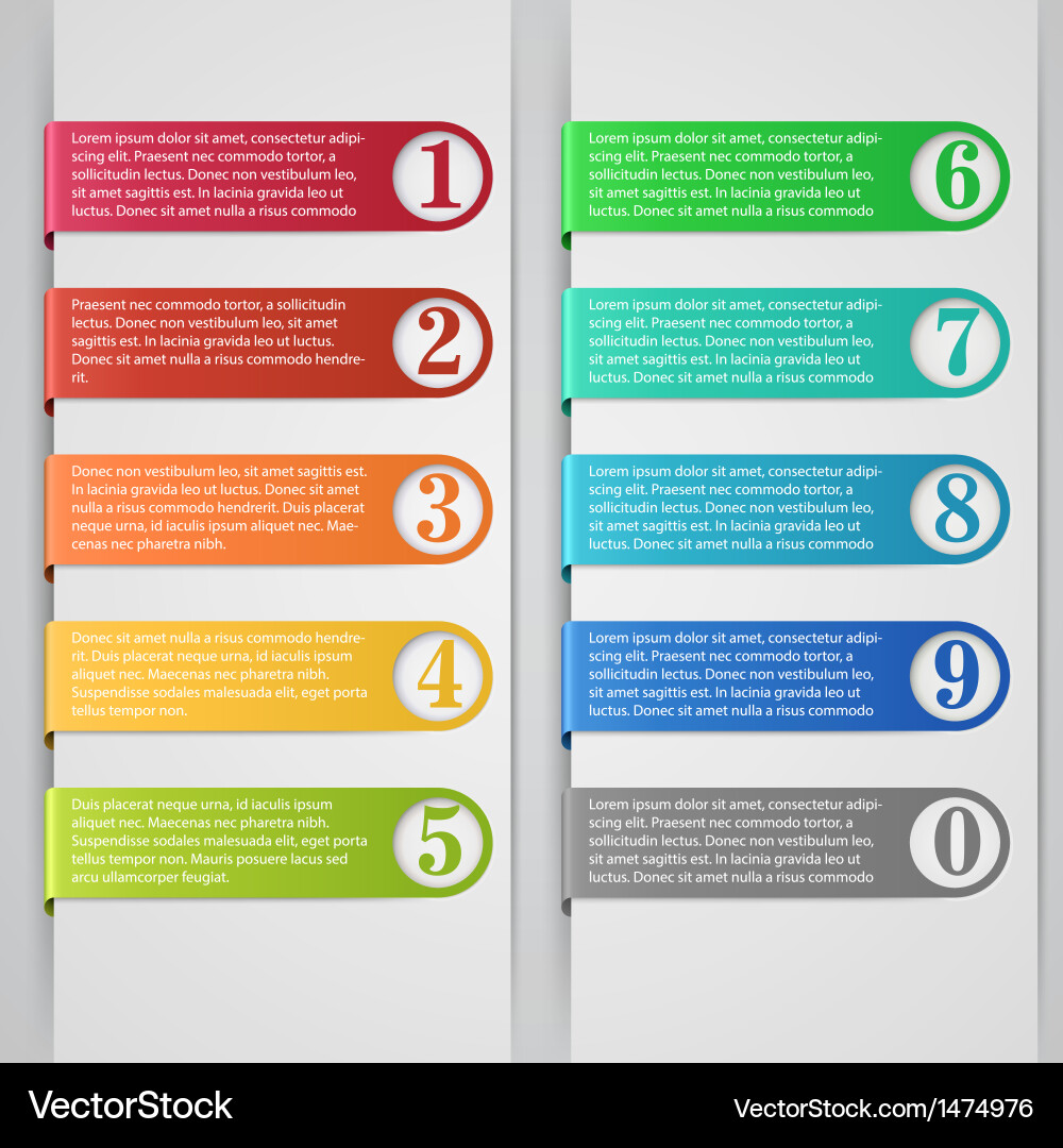 Modern number list infographic banner Royalty Free Vector