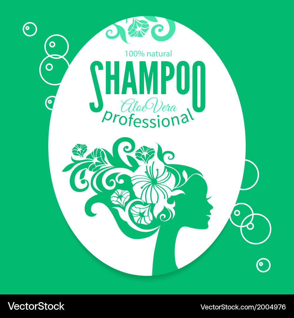 Shampoo women label Royalty Free Vector Image - VectorStock