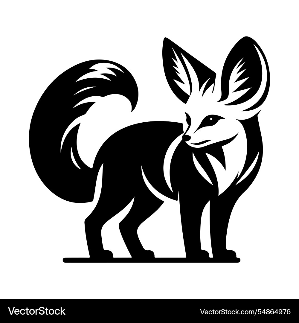 Unique fennec fox silhouette for logos posters Vector Image