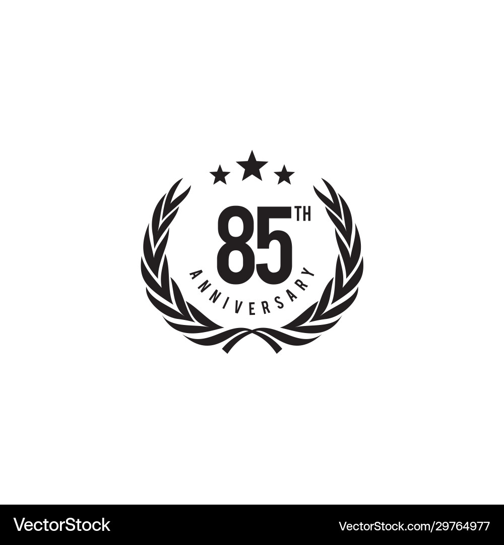 85th year celebrating anniversary emblem logo Vector Image